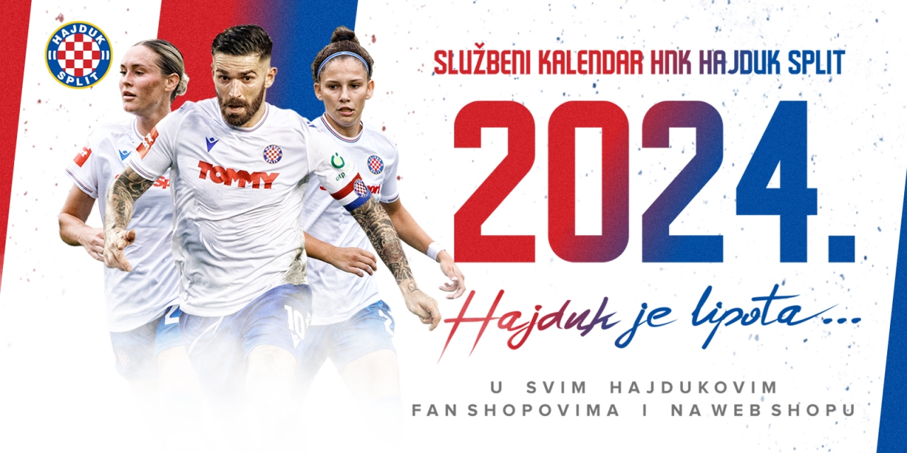 U prodaji službeni kalendar HNK Hajduk za 2024. godinu • HNK Hajduk Split